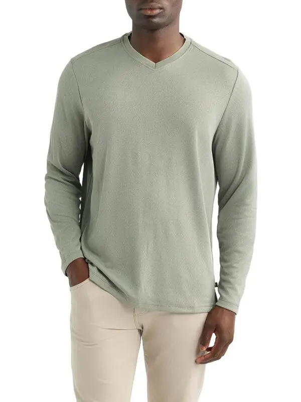 Tommy Bahama Keyport Diamond Long Sleeve V-neck Islandzone® T-shirt - Palm Moss