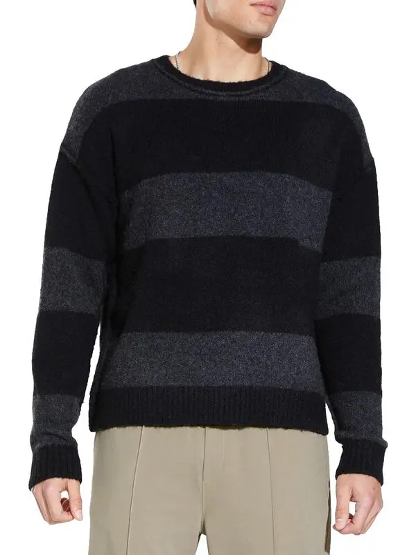 CIVIL SOCIETY Rothko Stripe Crewneck Sweater - Black