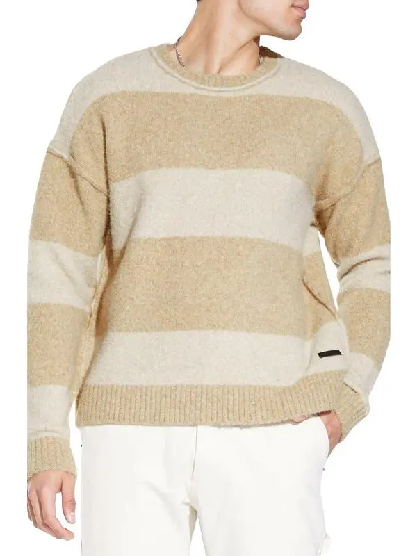 CIVIL SOCIETY Rothko Stripe Crewneck Sweater - Khaki