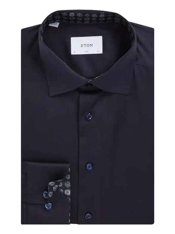 Eton Slim Fit Solid Shirt - Navy