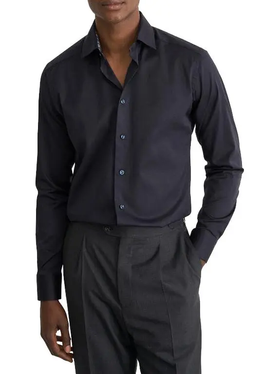Eton Slim Fit Solid Shirt - Navy