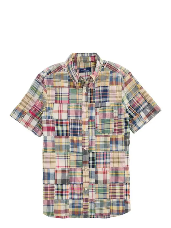 Vineyard Vines Patchwork Madras Button Down Shirt - Multi Patchwork