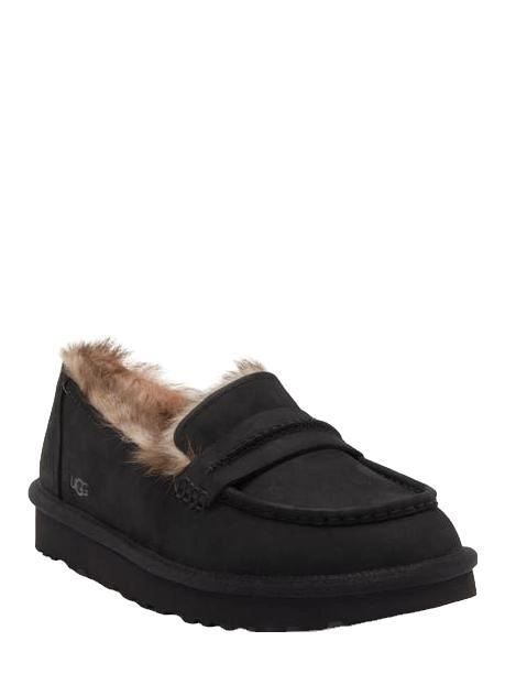 UGG Ellis Leather Shearling Loafer - Black