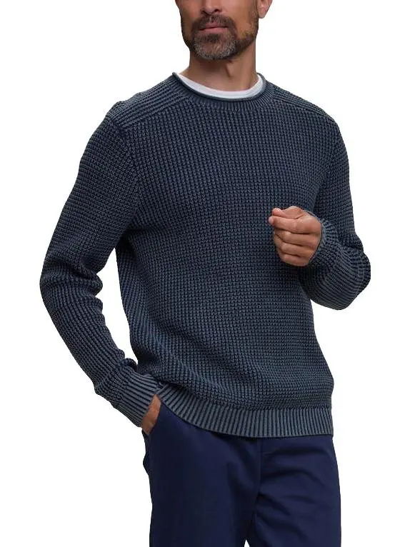 Barefoot Dreams Sunbleached Roll Neck Cotton Sweater - Indigo