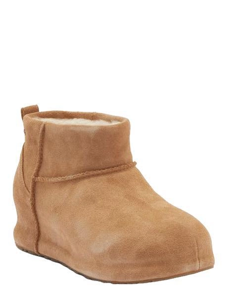 UGG Classic Mini Enwrap Genuine Shearling Leather Boots - Chestnut