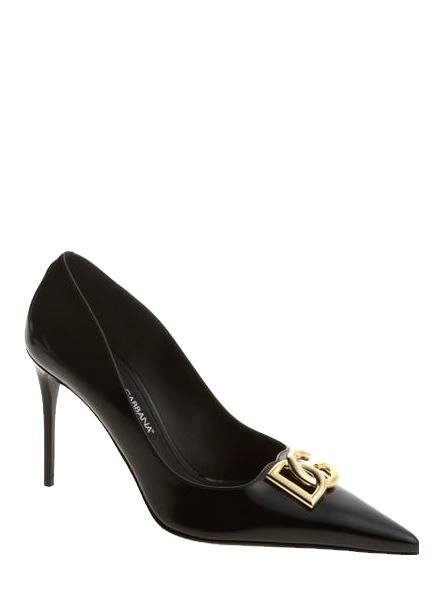Dolce & Gabbana Dg Logo Pointed Toe Stiletto Pumps - Black
