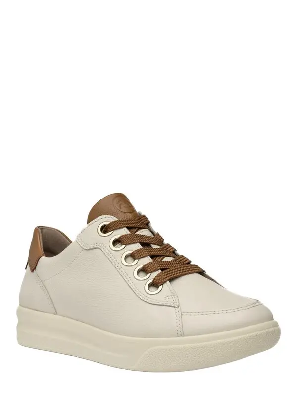 ARA Flora Leather Lace-up Platform Sneakers - White