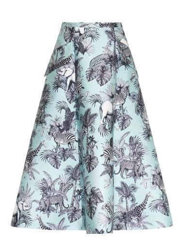 MAISON COMMON Printed Micado Skirt - Mint