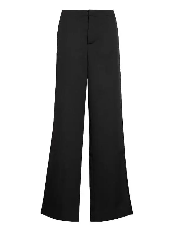 DIOTIMA Trine" Embroidered Wool Wide-leg Pants - Black