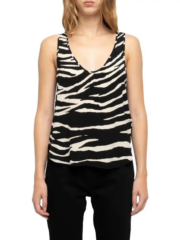 Zadig&Voltaire Tarys Zebra Print Tank - Black
