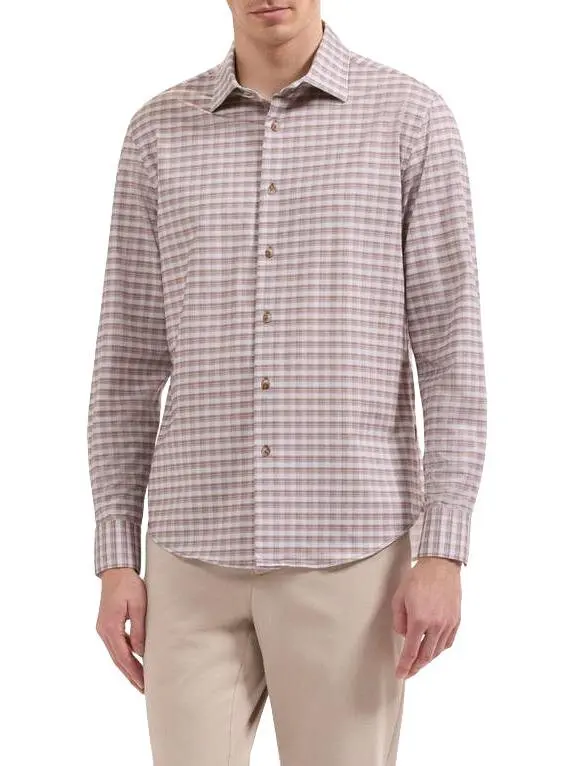 Bugatchi James Plaid Ooohcotton® Shirt - Sienna