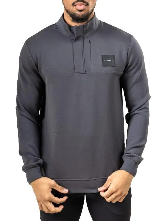 MACEOO Marthyr Quarter Zip Pullover - Grey