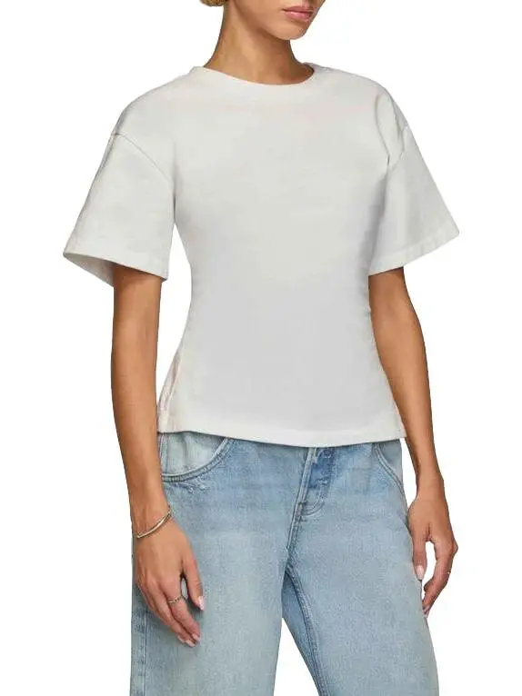 EB DENIM Structured Cotton T-shirt - Milk
