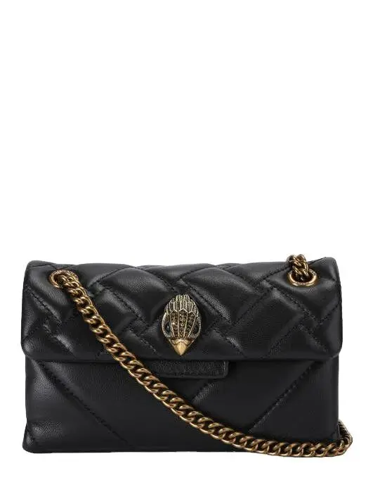 Kurt Geiger Kensington Quilted Faux Leather Shoulder Bag With Embellished Eagle Clasp - Black/comb