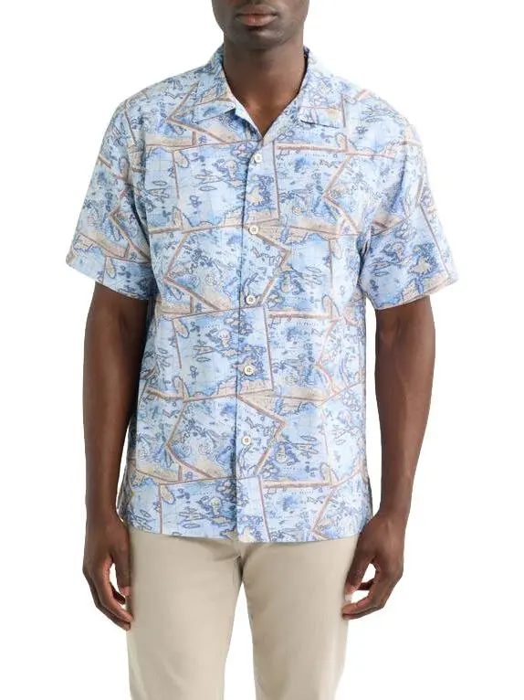 Tommy Bahama Coastal Ease Isle Explorer Islandzone® Short Sleeve Button-up Shirt - Cloud Nine Blue
