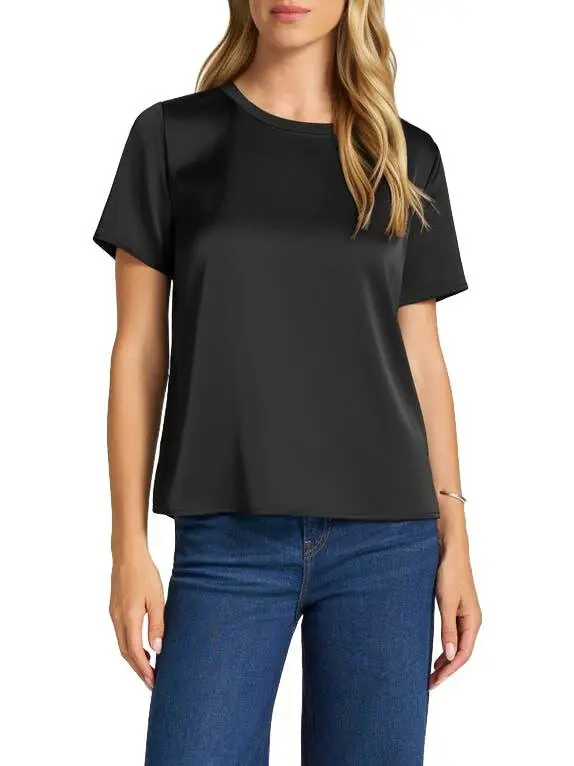 Matty M. Clove Satin T-shirt - Black