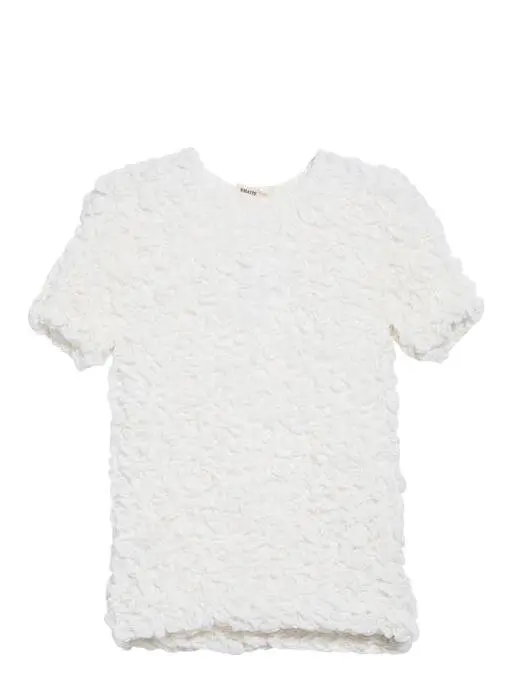 Khaite Polly Ruched Silk Top - Chalk