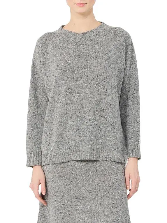 Max Mara Crewneck Wool & Silk Blend Sweater - Medium Grey