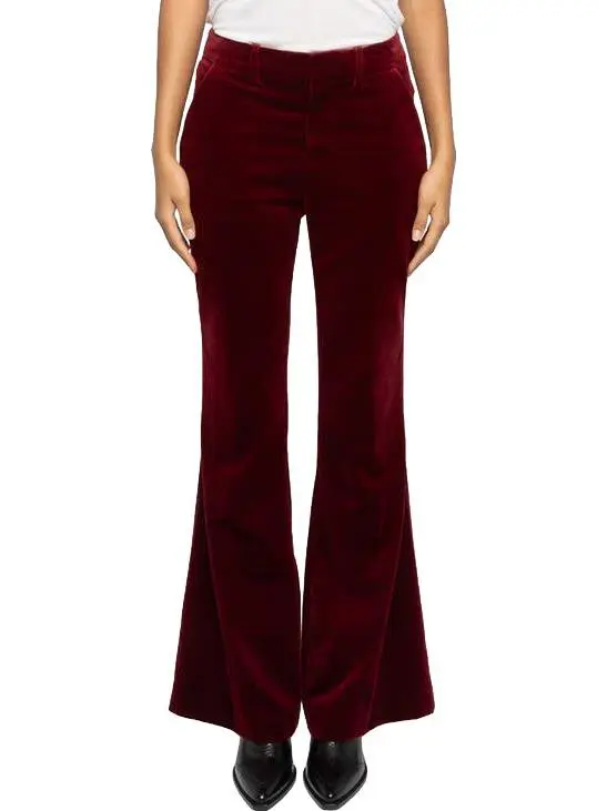 Zadig&Voltaire Prevy Velvet Flared Pants - Cherry