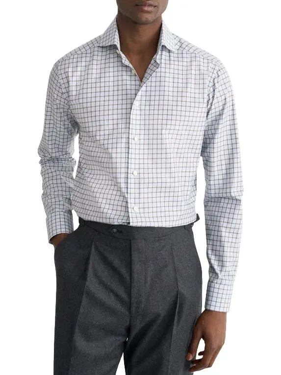 Eton Contemporary Fit Checked Dress Shirt - Light Blue