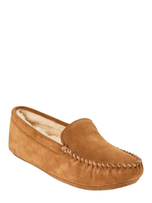 Minnetonka Sheepskin Softsole Venetian Slipper - Tan