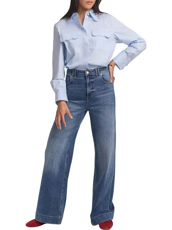 Mint Velvet Ultimate Wide Leg Jeans - Blue