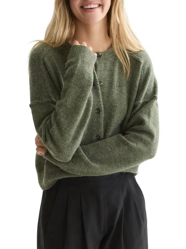 Scotch & Soda Fuzzy Relaxed Fit Cardigan - Thyme Melange
