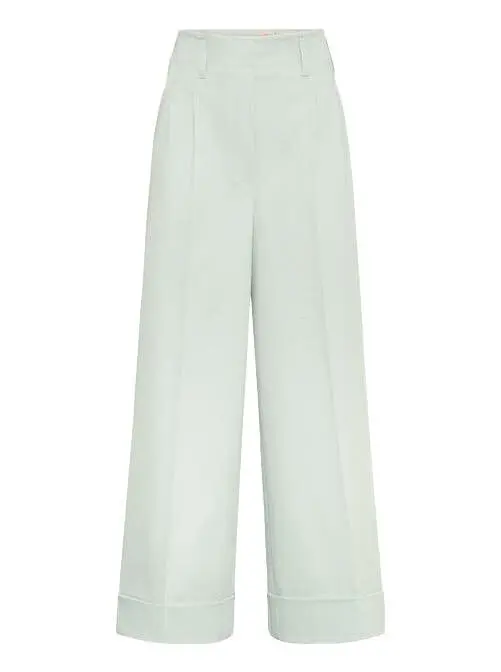 MAISON COMMON Wide Leg Cuffed Trousers - Mint