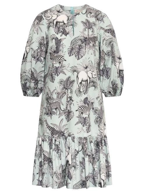 MAISON COMMON Printed Cotton Dress With Ruffles - Mint