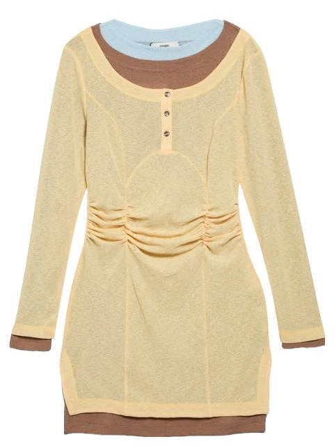 SIEDRES Lyna Long Sleeve Layered Minidress - Yellow Multi