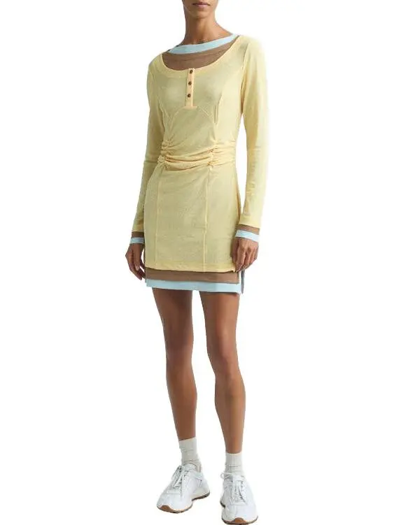 SIEDRES Lyna Long Sleeve Layered Minidress - Yellow Multi