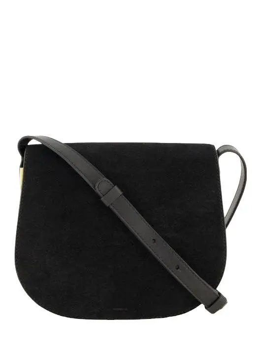 Vince Suede Saddle Crossbody Bag - Black