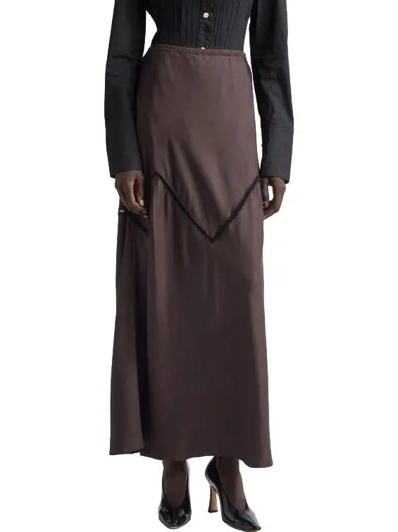 DIOTIMA Orisha Embroidered Silk Maxi Skirt - Molasses