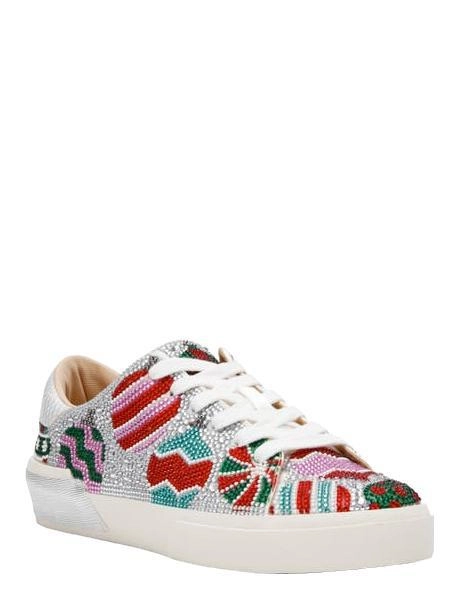 Betsey Johnson Callie Embellished Lace-up Sneakers - Ornaments