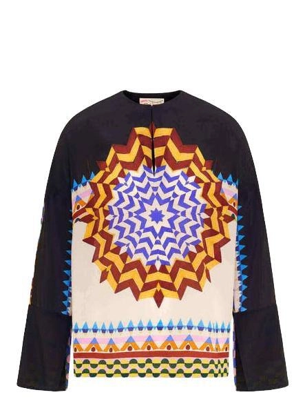 MAISON COMMON Printed Silk Tunic - Black/multicolour