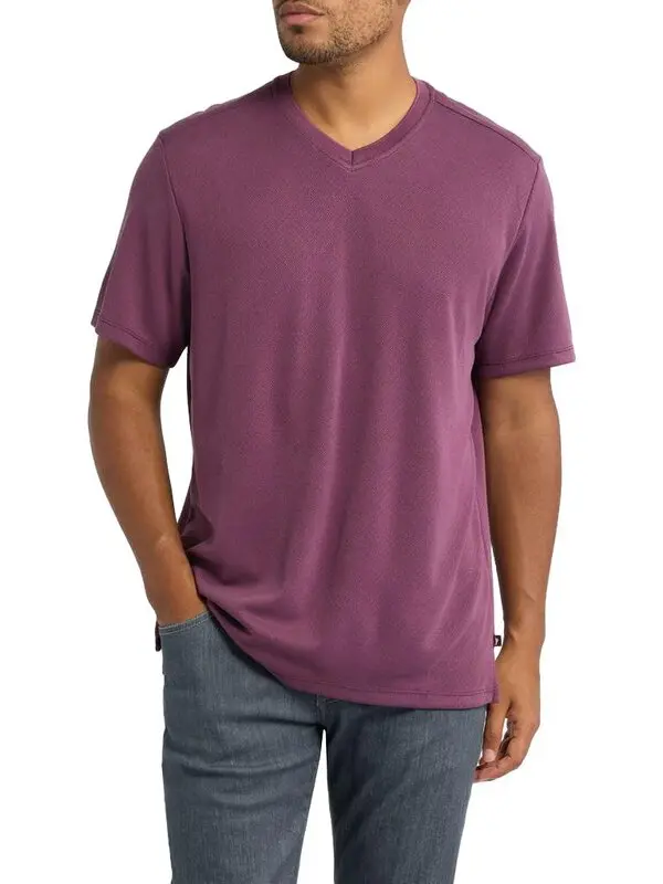 Tommy Bahama Keyport Diamond V-neck Islandzone® T-shirt - Shadow Plum