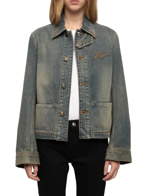 Zadig&Voltaire Lessa Logo Denim Jacket - Medium Blue