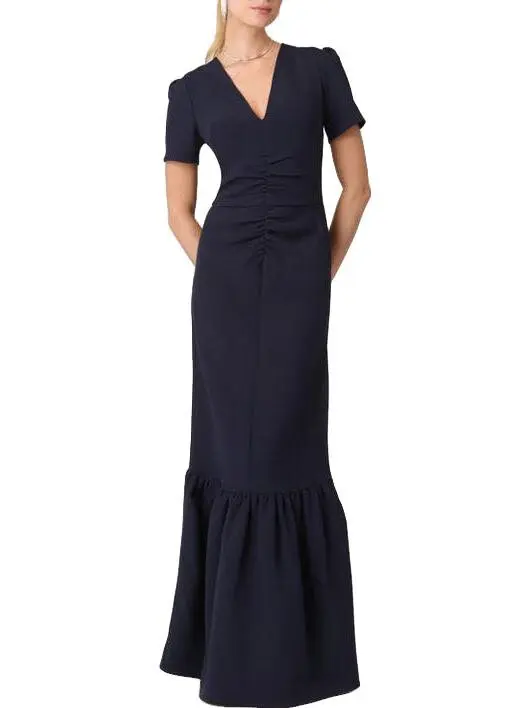 Shoshanna Stretch Crepe Tracey Dress - Navy