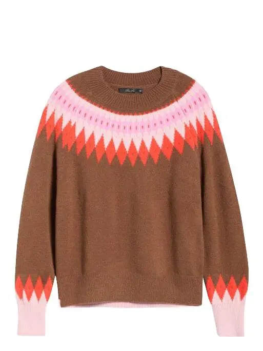 Deluc Fair Isle Raglan Sweater - Multicolor Brown