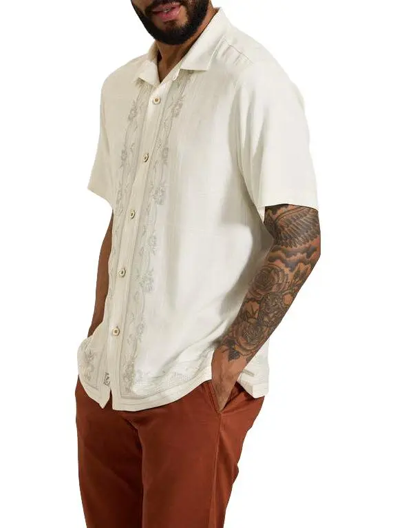 Tommy Bahama Isle Do Embroidered Silk Camp Shirt - Continental
