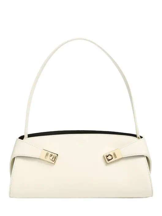 FERRAGAMO Hug East/west Leather Shoulder Bag - Mascarpone