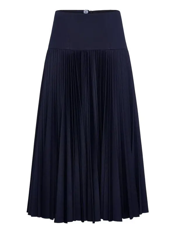 MAISON COMMON Pleated Jersey Skirt - Blue