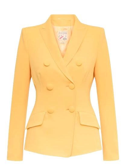 MAISON COMMON Double Breasted Travel Safe Blazer - Yellow