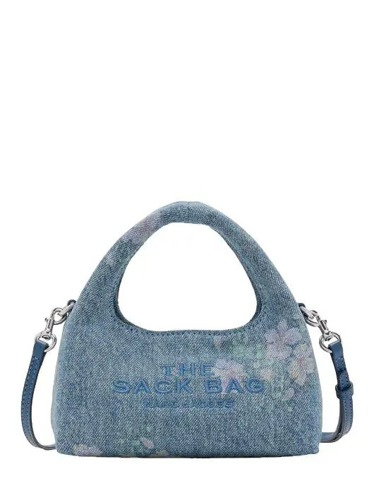 Marc Jacobs Micro The Sack Bag Floral Crossbody - Indigo Multi