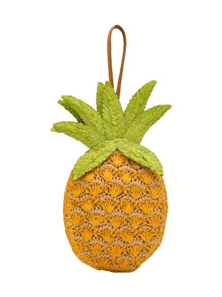 SIMONMILLER Raffia Pineapple Wristlet - Yellow Multi