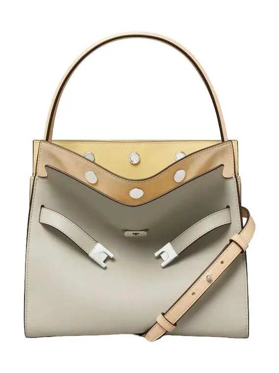 Tory Burch Small Lee Radziwill Double Bag - Feather Gray