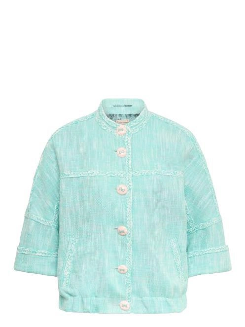 MAISON COMMON Casual Tweed Jacket With Trimming - Mint