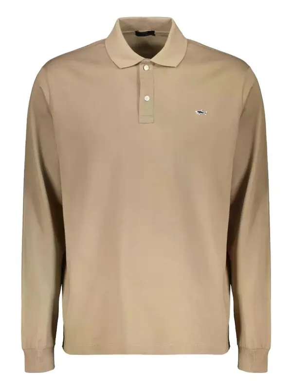 Paul & Shark Logo-patch Long-sleeved Polo Shirt - Neutrals