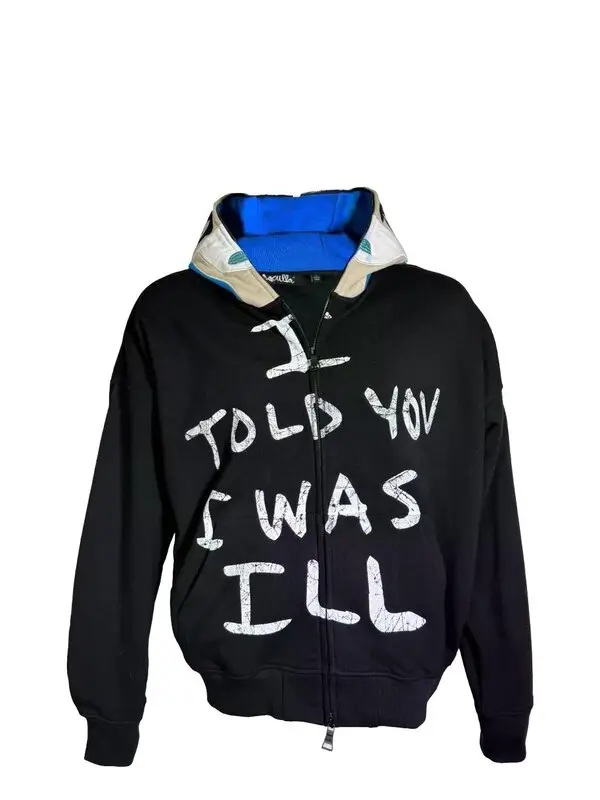 HACULLA. Graphic Print Zip-up Hoodie - Black