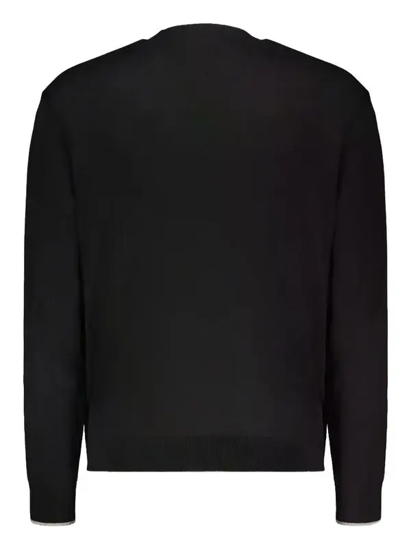 Paul & Shark Virgin Wool Round Neck Long Sleeve Sweater - Black